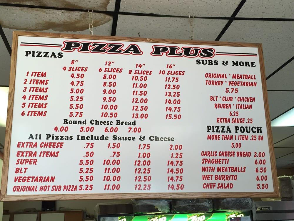 Menu at Pizza Plus pizzeria, Cadillac, 302 N Mitchell St