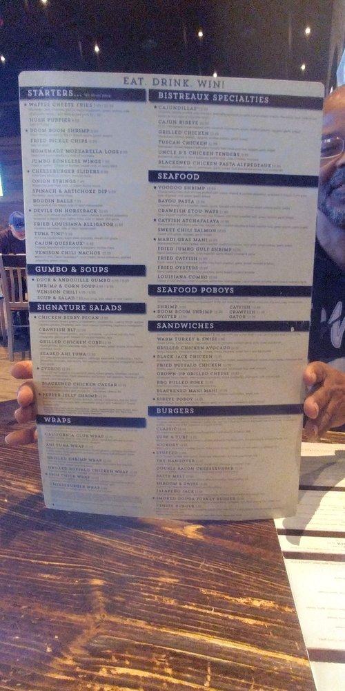 Menu at Walk-On's Sports Bistreaux - Lake Charles Restaurant, Lake Charles