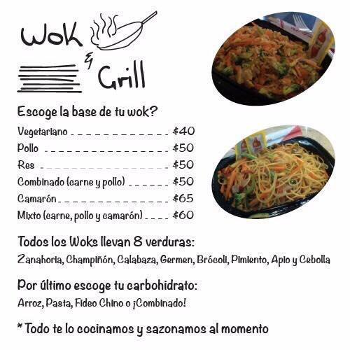 Menu at Wok restaurant, Mexico City, Gral. Benjamin Hill