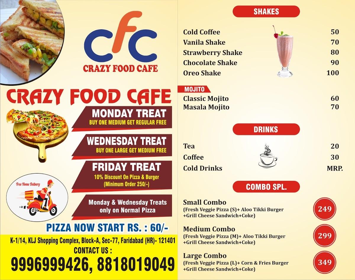 Menu at CFC (Crazy Food Cafe), Faridabad