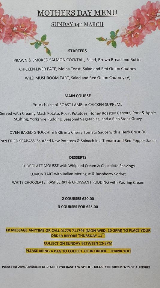 Menu at The Ship pub & bar, Spalding, N Gate