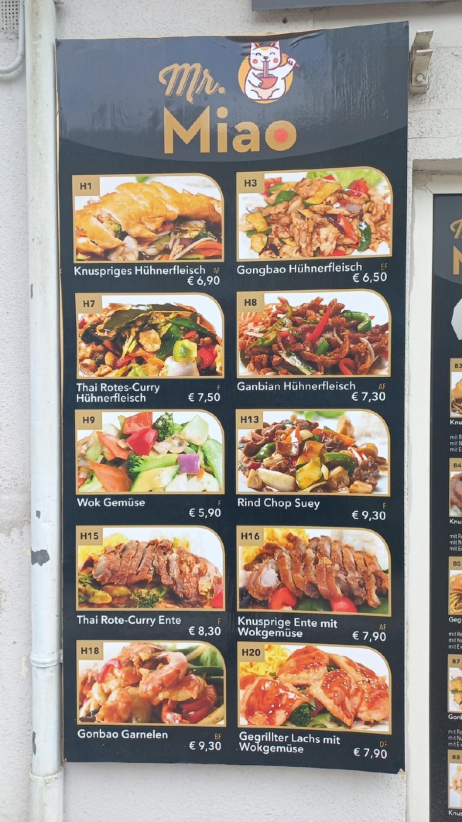 Speisekarte von Mr. Miao Asia Imbiss restaurant, Wien