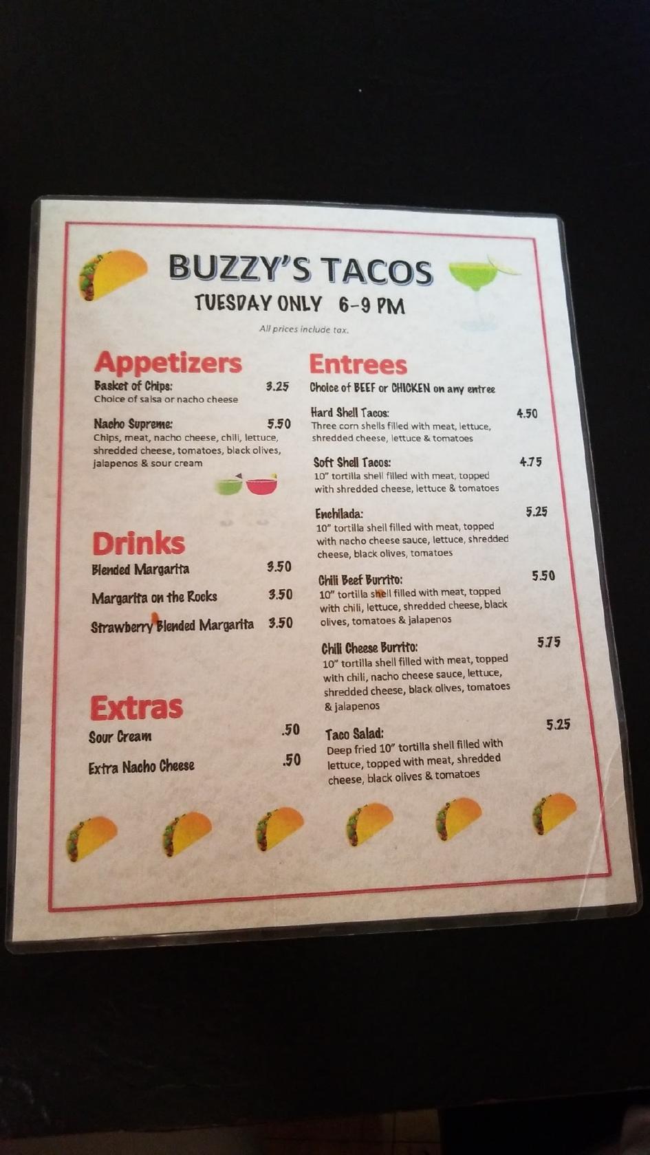 Menu at Buzzy's pub & bar, Welton