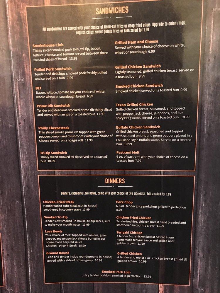 Menu at Hideout Steak House steakhouse, Myton, S Pariette Rd