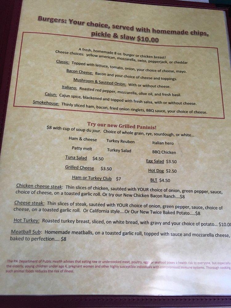 Menu at Kunkletown Pub, Kunkletown