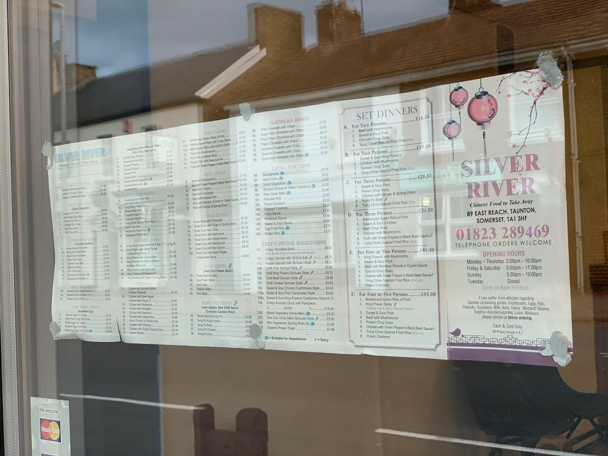 Menu at Silver River fast food, Taunton
