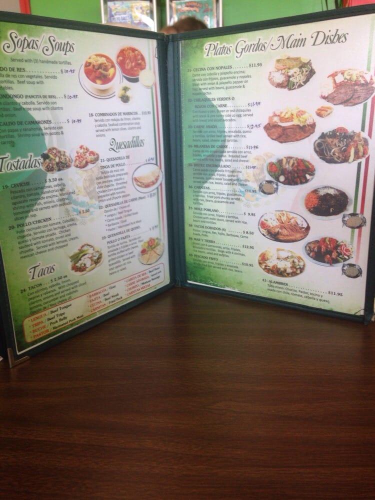 Menu at Taqueria Tres Reyes restaurant, Manassas