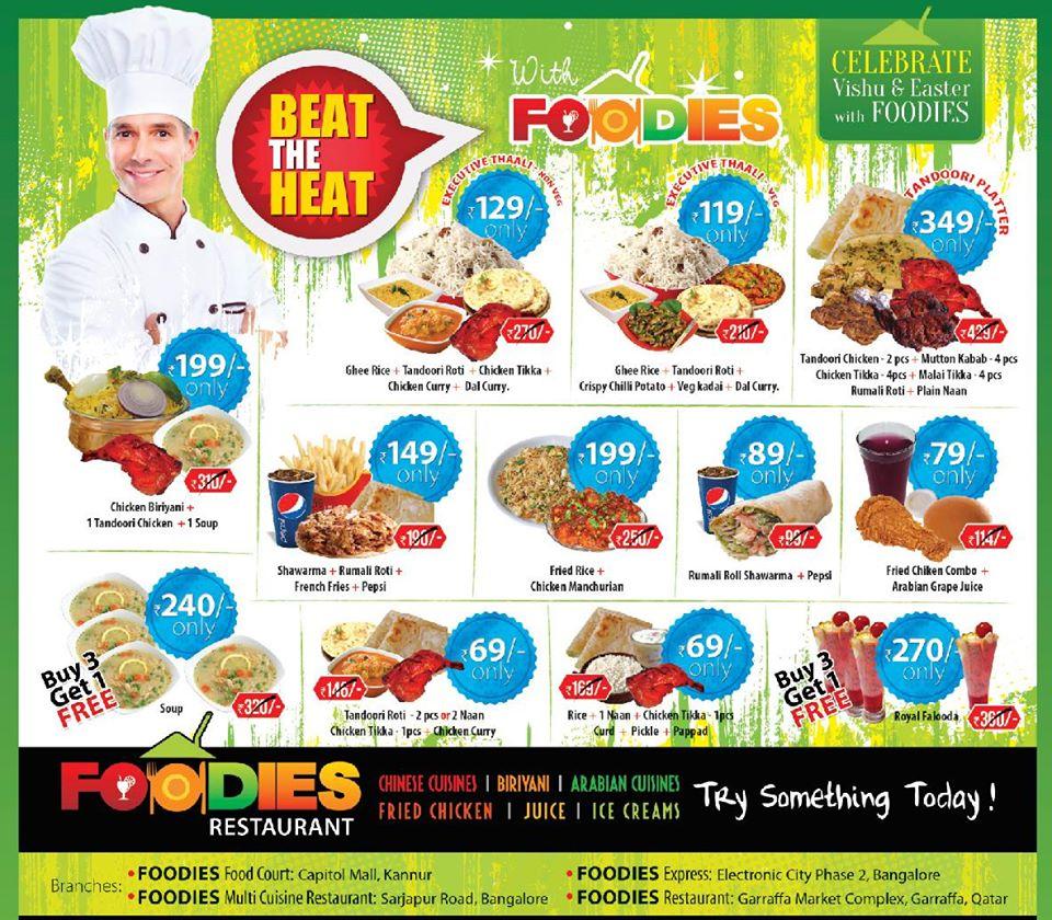 Menu at Foodies restaurant, Taliparamba