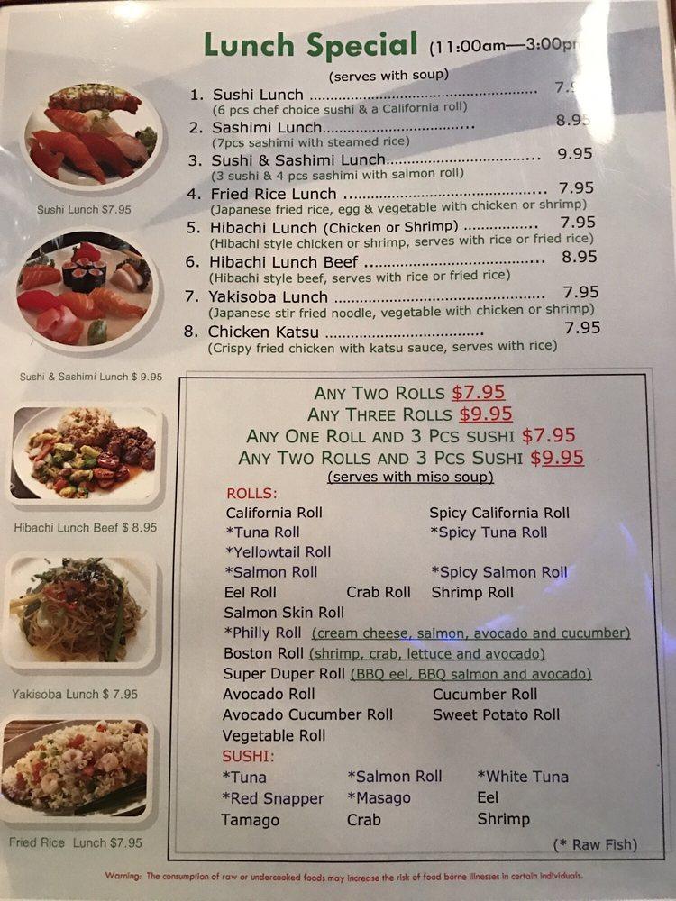 Menu at OMG Sushi restaurant, Newport News