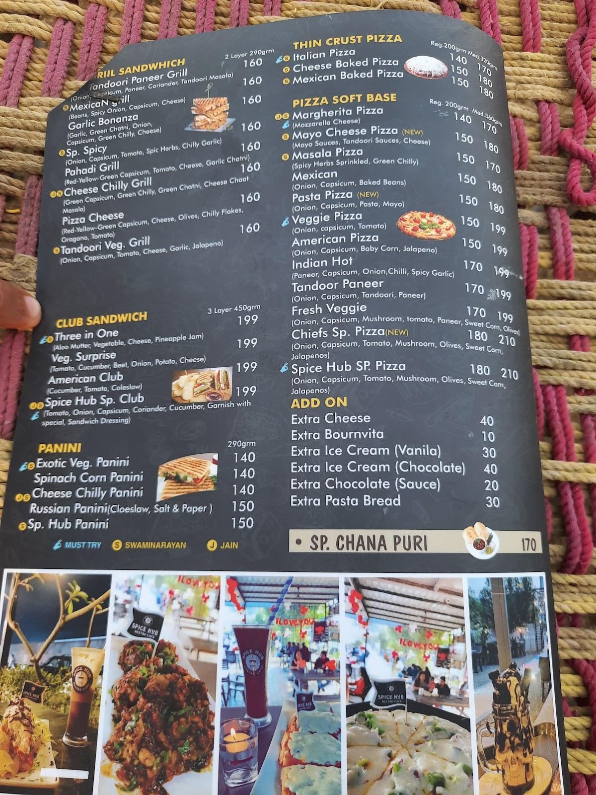 Menu at Spice Hub Restro Cafe, zundal, Ahmedabad, spice hub restro cafe