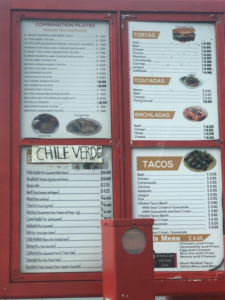 Menu at Albertaco's Mexican Food restaurant, Colorado Springs