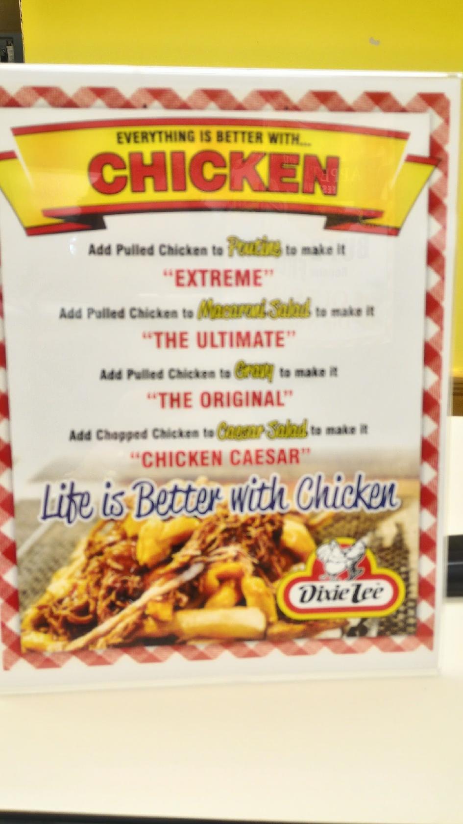 Menu at Dixie Lee Fried Chicken Best Fast Food Restaurant, Penetanguishene