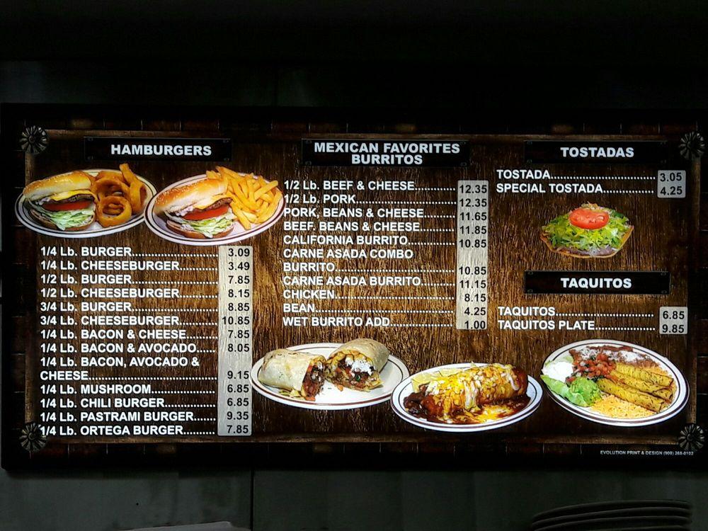 Menu at Ray's Ranch Cafe, Riverside