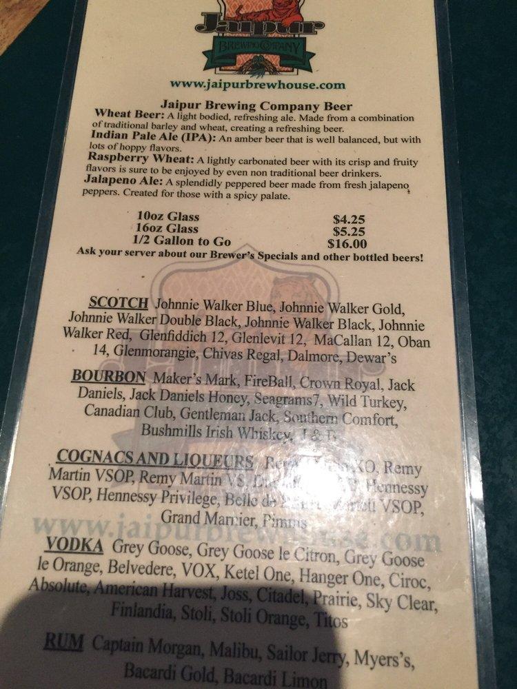 Menu at Jaipur Indian Restaurant & Brew- Rockbrook, Omaha