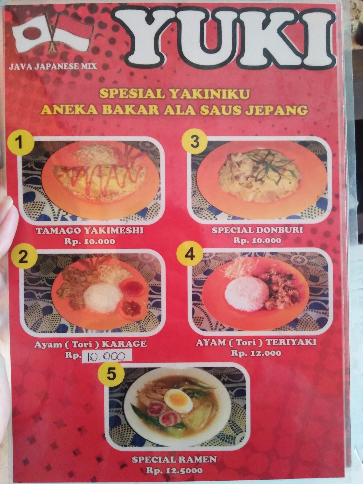 Menu at YUKI Spesial Yakiniku Aneka Bakaran Ala Saus Jepang restaurant ...