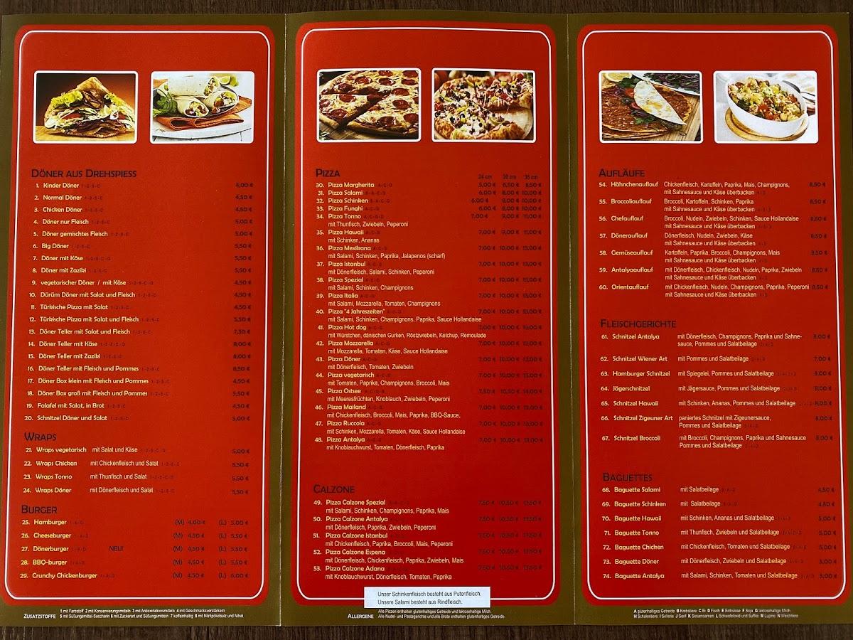 Speisekarte von Antalya Türkische Spezialitäten restaurant, Satow