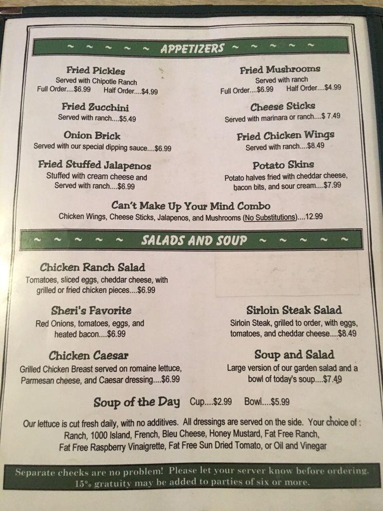 Menu at Blake's steakhouse, Luling