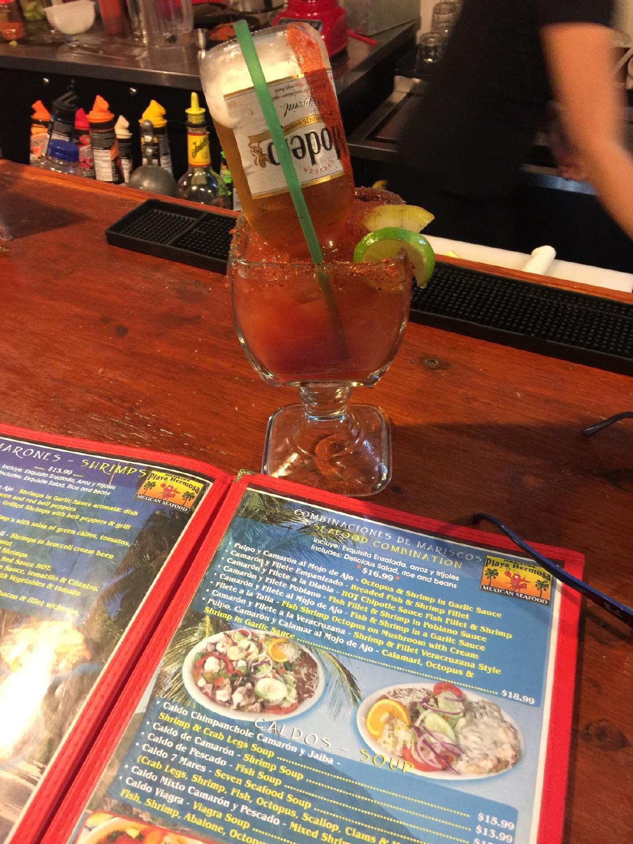 Menu at Mariscos Playa Hermosa pub & bar, Phoenix