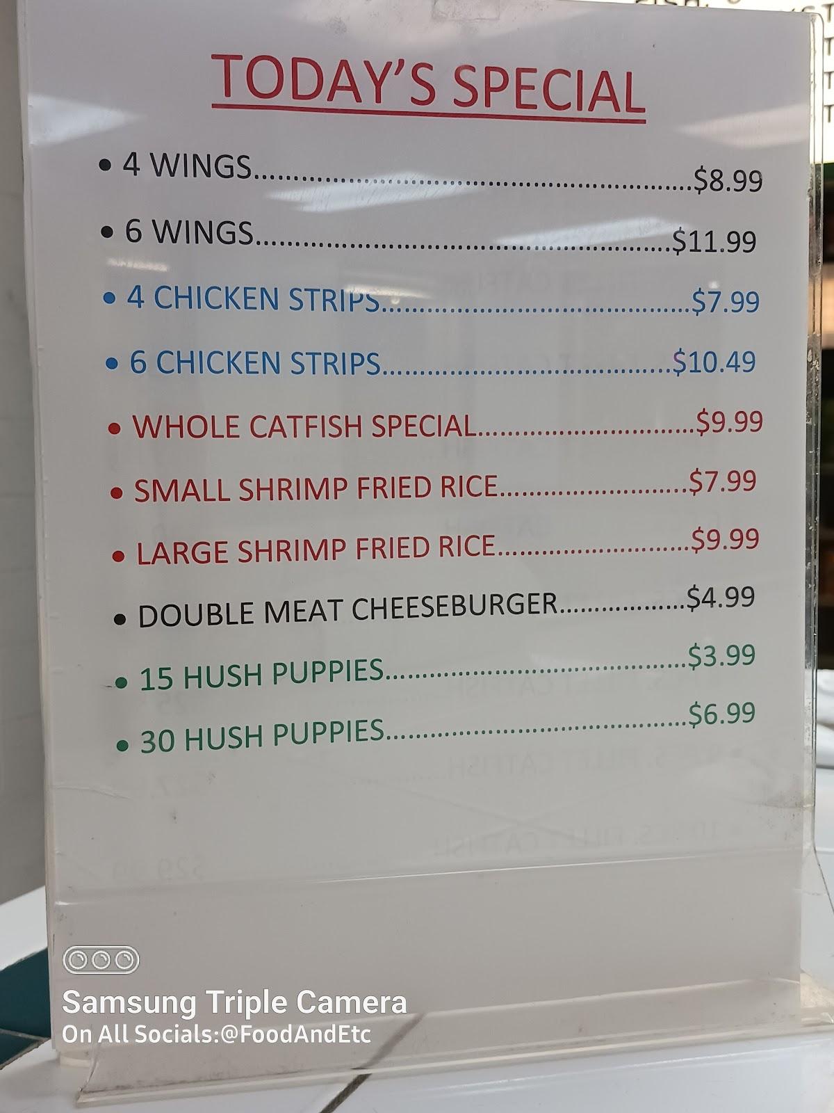 Menu at Navy Seafood restaurant, Houston, Emancipation Ave