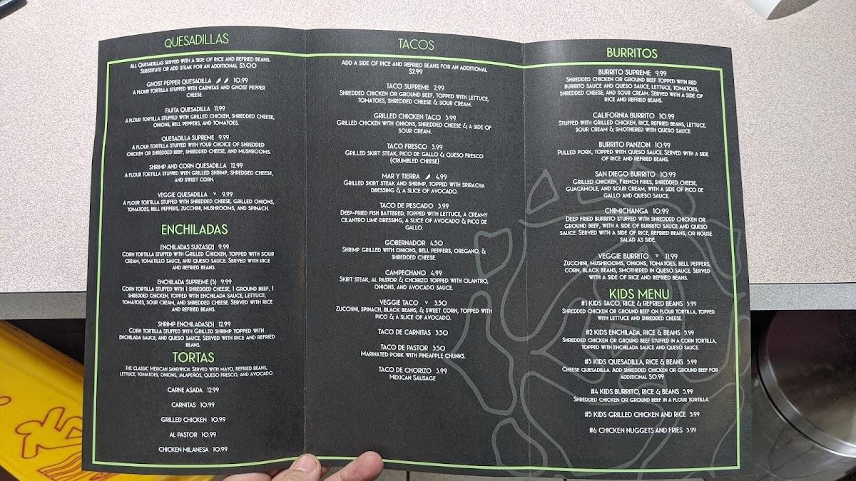 Carta del restaurante Taco Queen, San Agustín