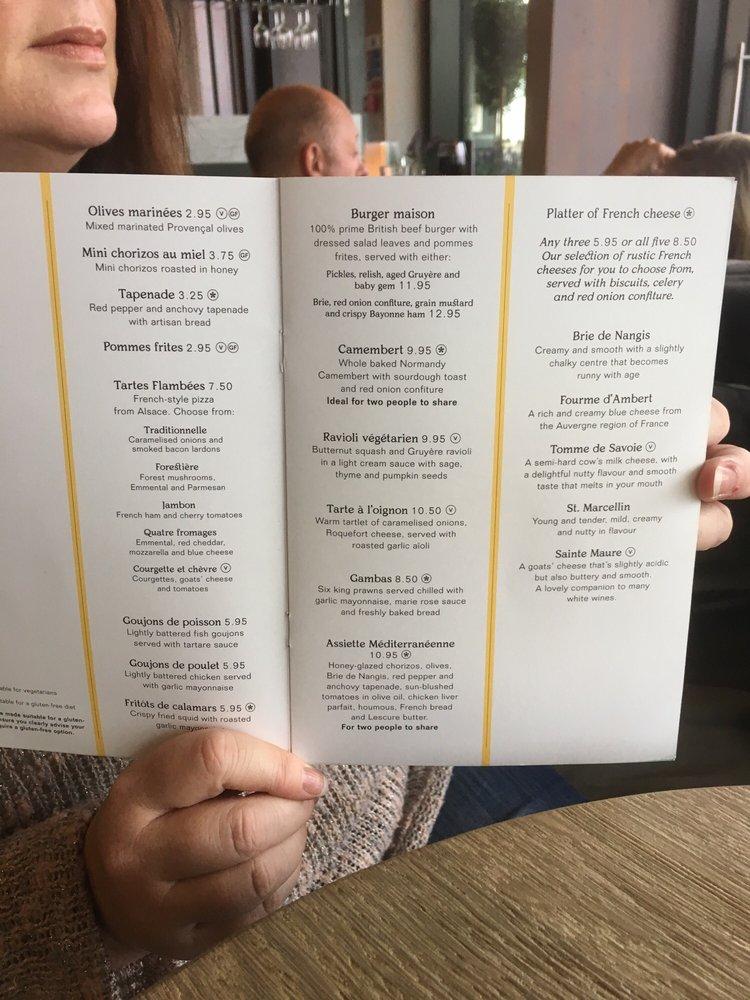 Menu at Bistrot Pierre restaurant, Weston-super-Mare