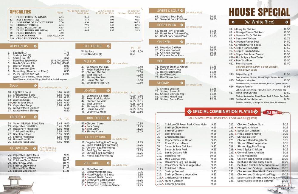 Menu at Great Wall Chinese Restaurant, Alliance