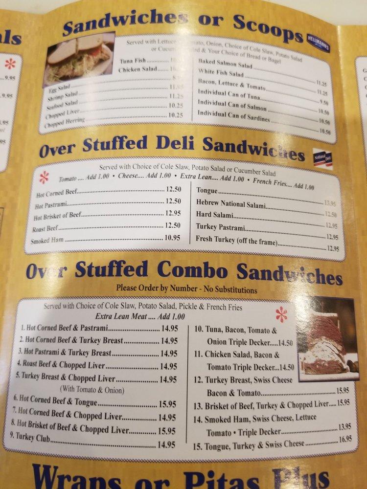 Menu at Jacob's Restaurant & Delicatessen, Boynton Beach