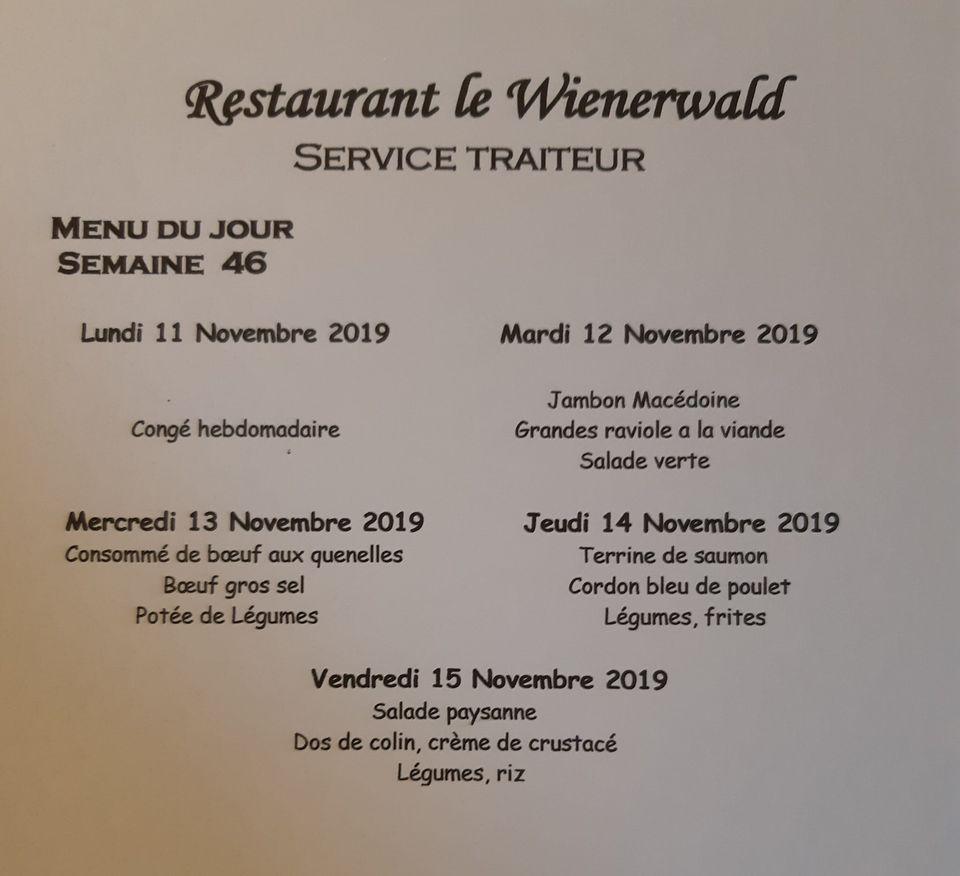 Menu au Le Wiener Wald restaurant, Bootzheim