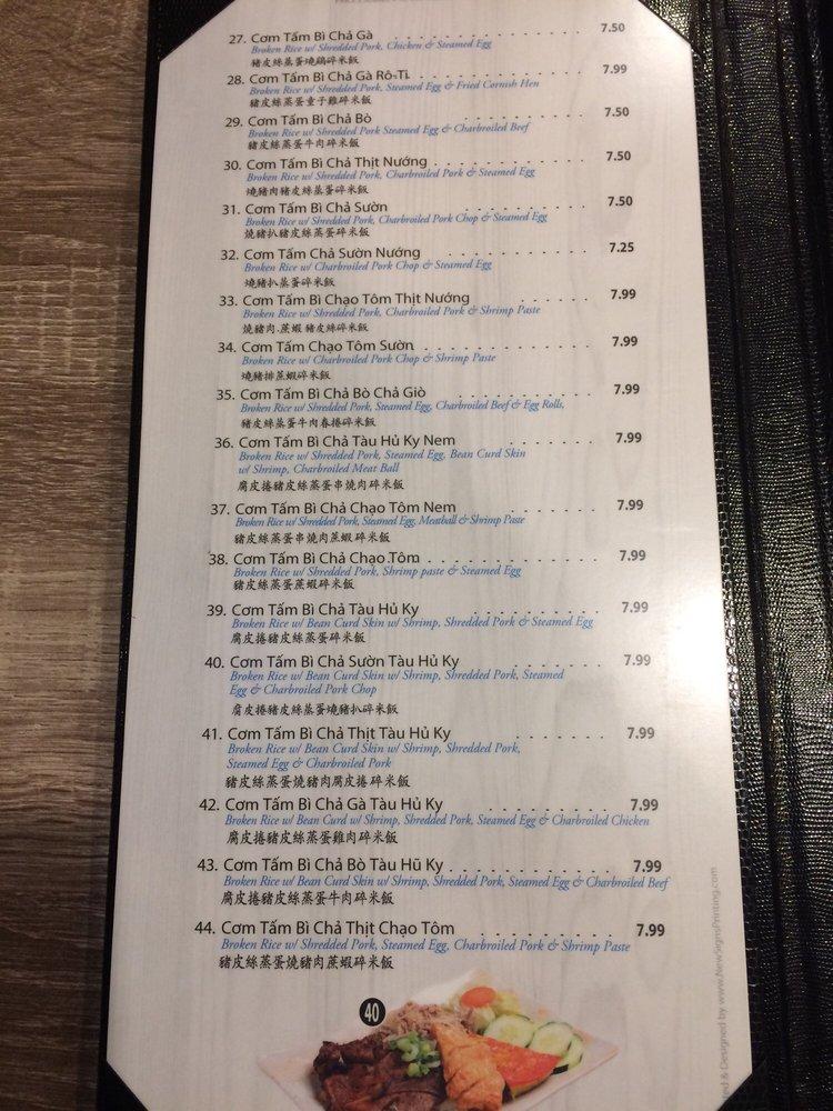 Menu at Com Tam Kieu (Cơm Tấm Kiều) restaurant, Rosemead, Valley Blvd ...