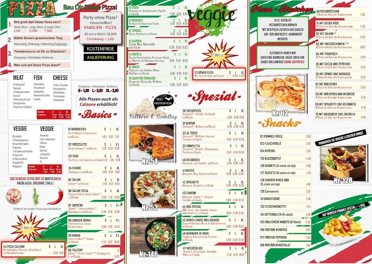 Speisekarte von Mo´s Pizza, Kleve