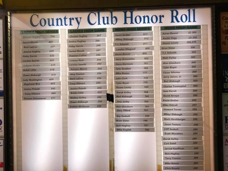 Menu at Country Club Lanes, Elkhart