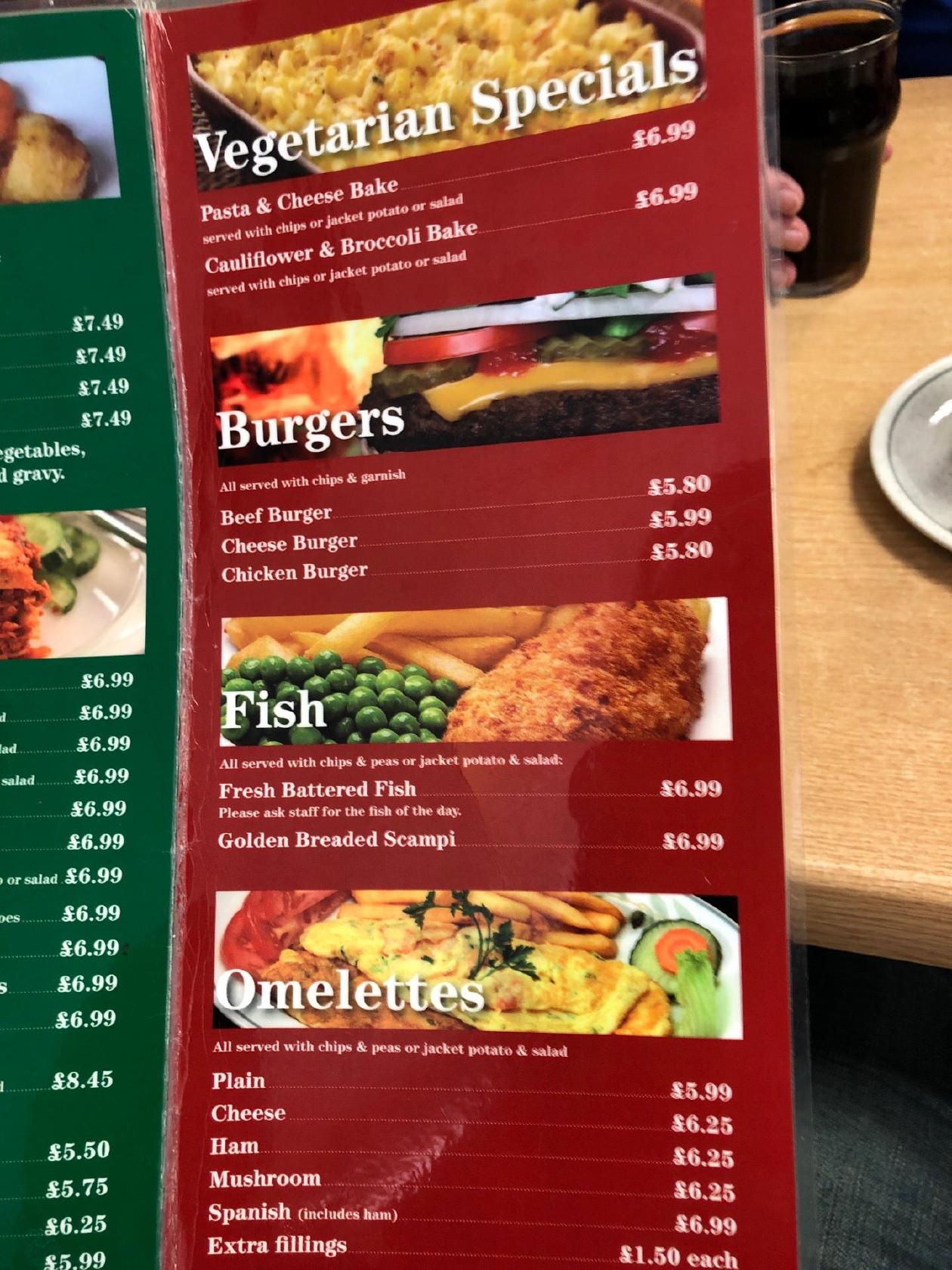 Menu at Sam's Cafe & Takeaway, Swansea