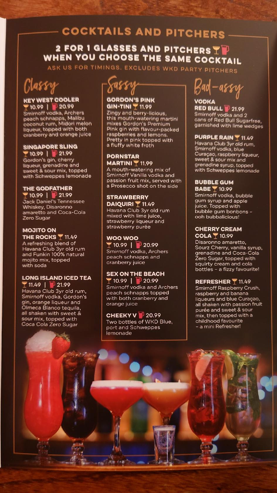 Menu at Yates - Cardiff pub & bar, Cardiff