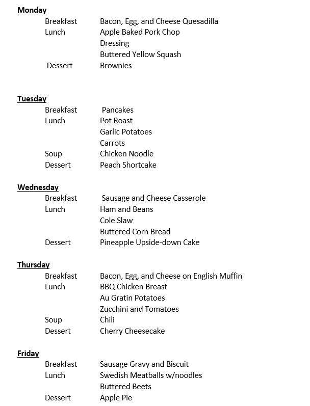 Menu at Bath Community Bistro restaurant, Hot Springs