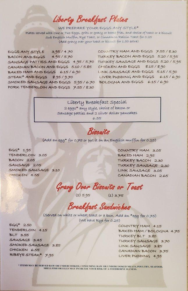 Menu at Liberty Family Restaurant, Lewisville