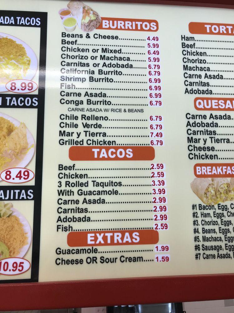 Menu at Los Fredos Mexican Food restaurant, Riverside, Magnolia Ave