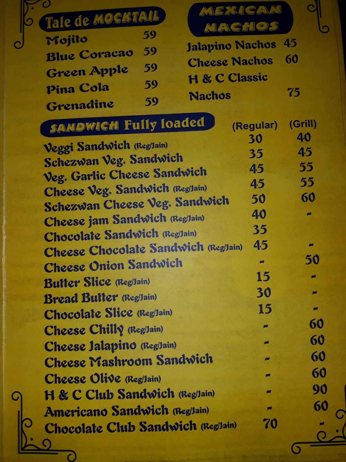 Menu at Helly & Chilly Cafe, Vadodara