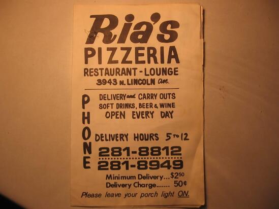 Ria's, Chicago, Irving Park - Restaurant menu, prices and reviews