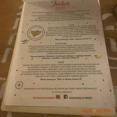 Imber, Łódź - Restaurant menu, prices and reviews