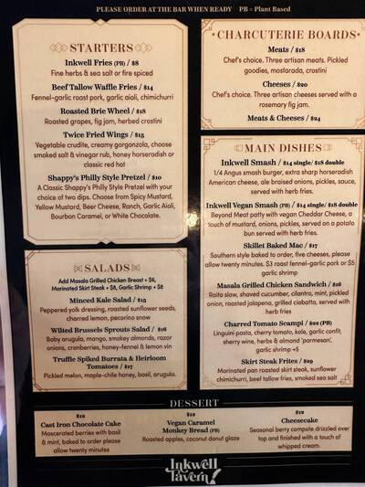 Inkwell Tavern, Burbank - Restaurant menu, prices and reviews