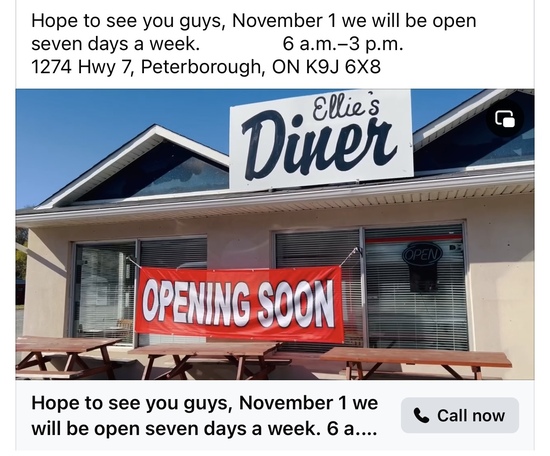 Ellie's Diner, Peterborough - Restaurant menu, prices and reviews