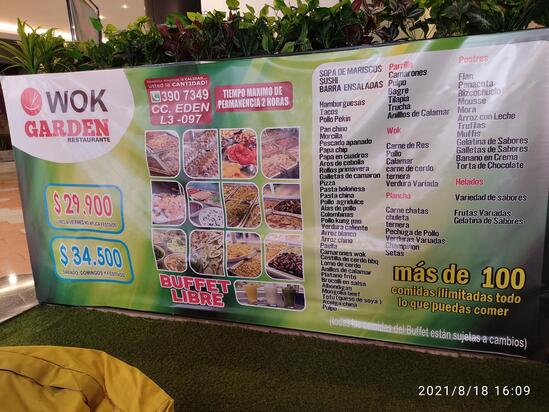 WOK GARDEN EL EDÉN, Bogotá - Menú del restaurante, precios y reseñas