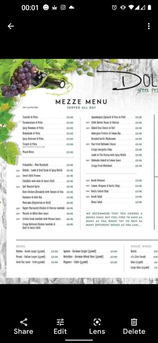Dollakis, Enniskillen - Restaurant menu, prices and reviews