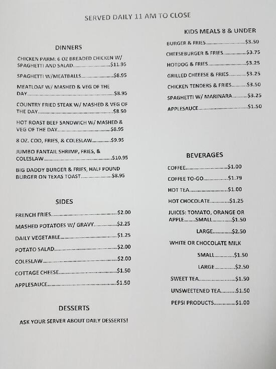 Smithfield Main Street Diner, Smithfield - Restaurant menu, prices and ...