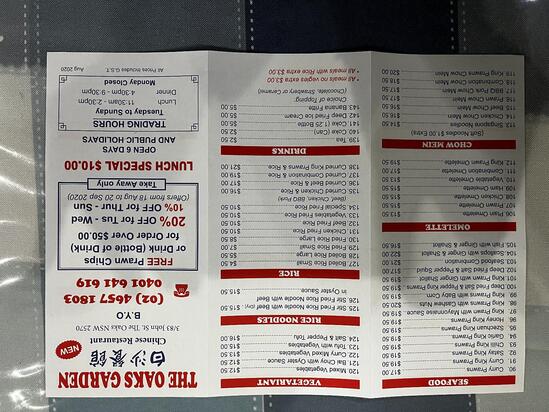 The Oaks Chinese Food, The Oaks - Restaurant menu, prices and reviews