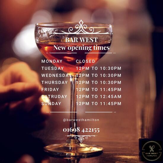 Bar West, Hamilton - Restaurant menu, prices and reviews