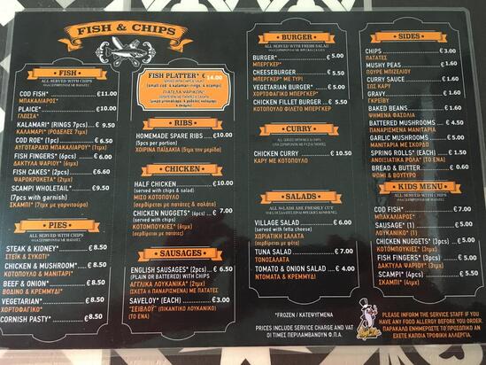 Mr Cod, Protaras - Restaurant menu, prices and reviews