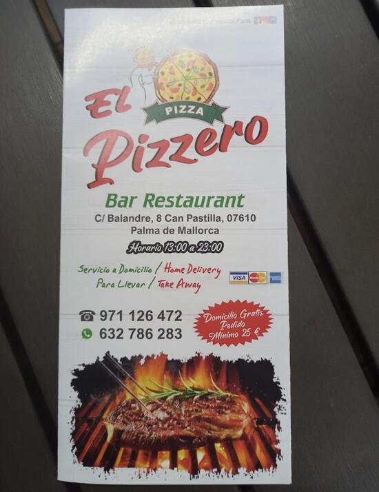 El Pizzero, Can Pastilla - Menú del restaurante, precios y reseñas