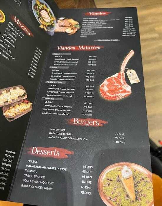 Baba Turc Marrakech, Marrakesh - Restaurant menu, prices and reviews