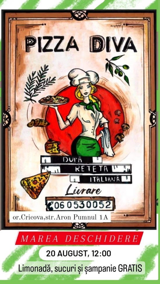 Pizza Diva, Cricova - Restaurant menu, prices and reviews